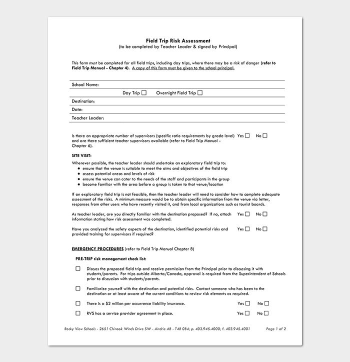 Risk Assessment Form Template - 40+ Examples (in Word, PDF)