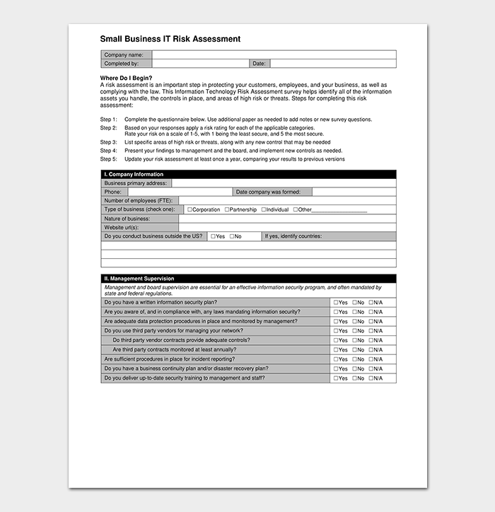 Risk Assessment Form Template - 40+ Examples (in Word, PDF)